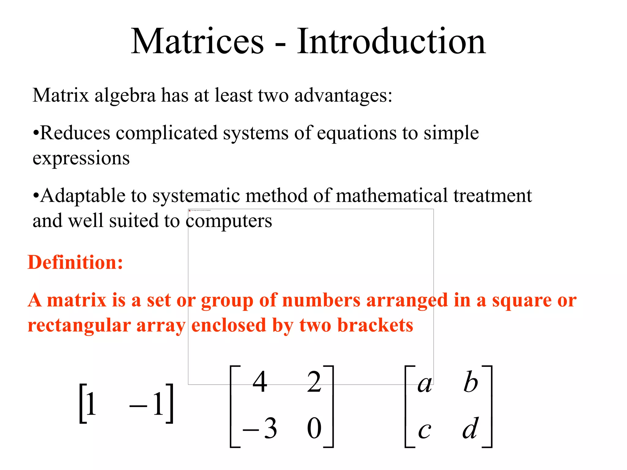 Matrices ,Basics, Determinant, Inverse, EigenValues, Linear Equations, RANK | PPT