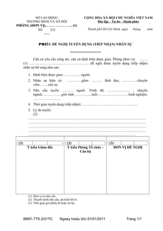 1 mau phieu de nghi tuyen dung | DOC