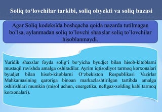 Soliq va soliqqa tortish. Foyda solig’i.pptx