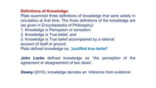 meaning & definition of knowledge-course-4 | PPT