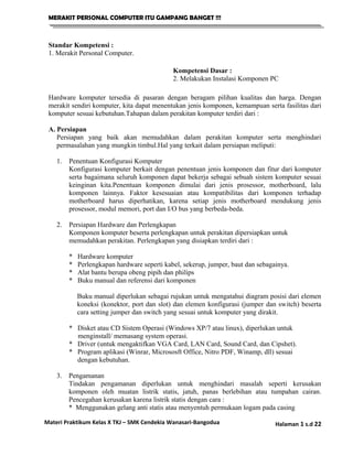 1. merakit personal computer part3 fix | PDF