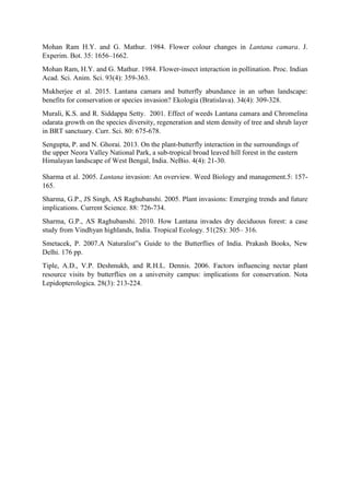 Foraging Patterns of Some Common Butterflies on Lantana camara - An ...