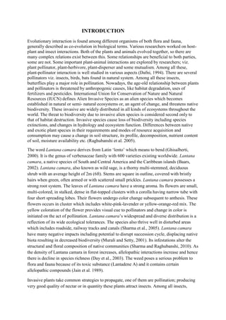 Foraging Patterns of Some Common Butterflies on Lantana camara - An ...