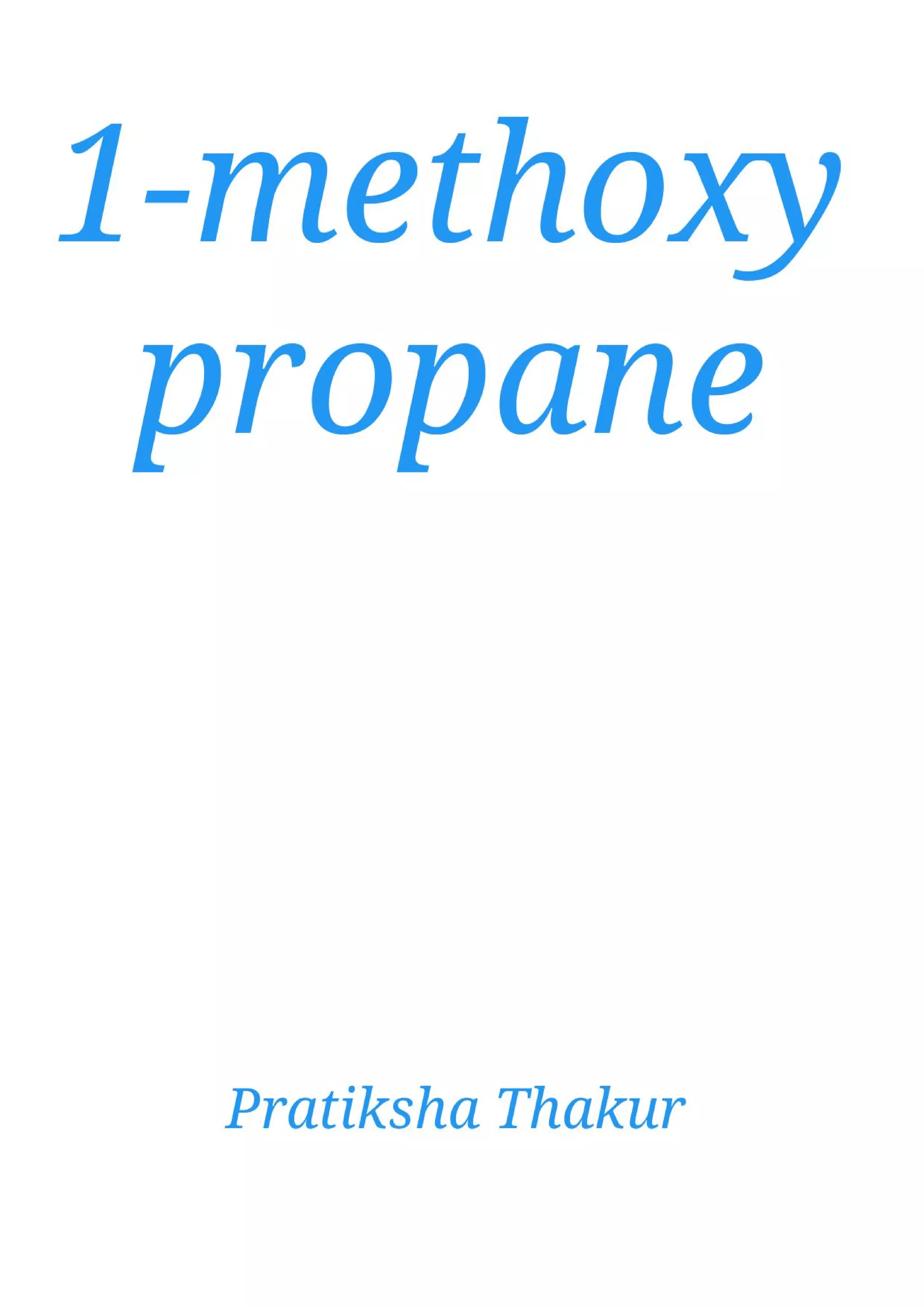 1-methoxy propane | PDF