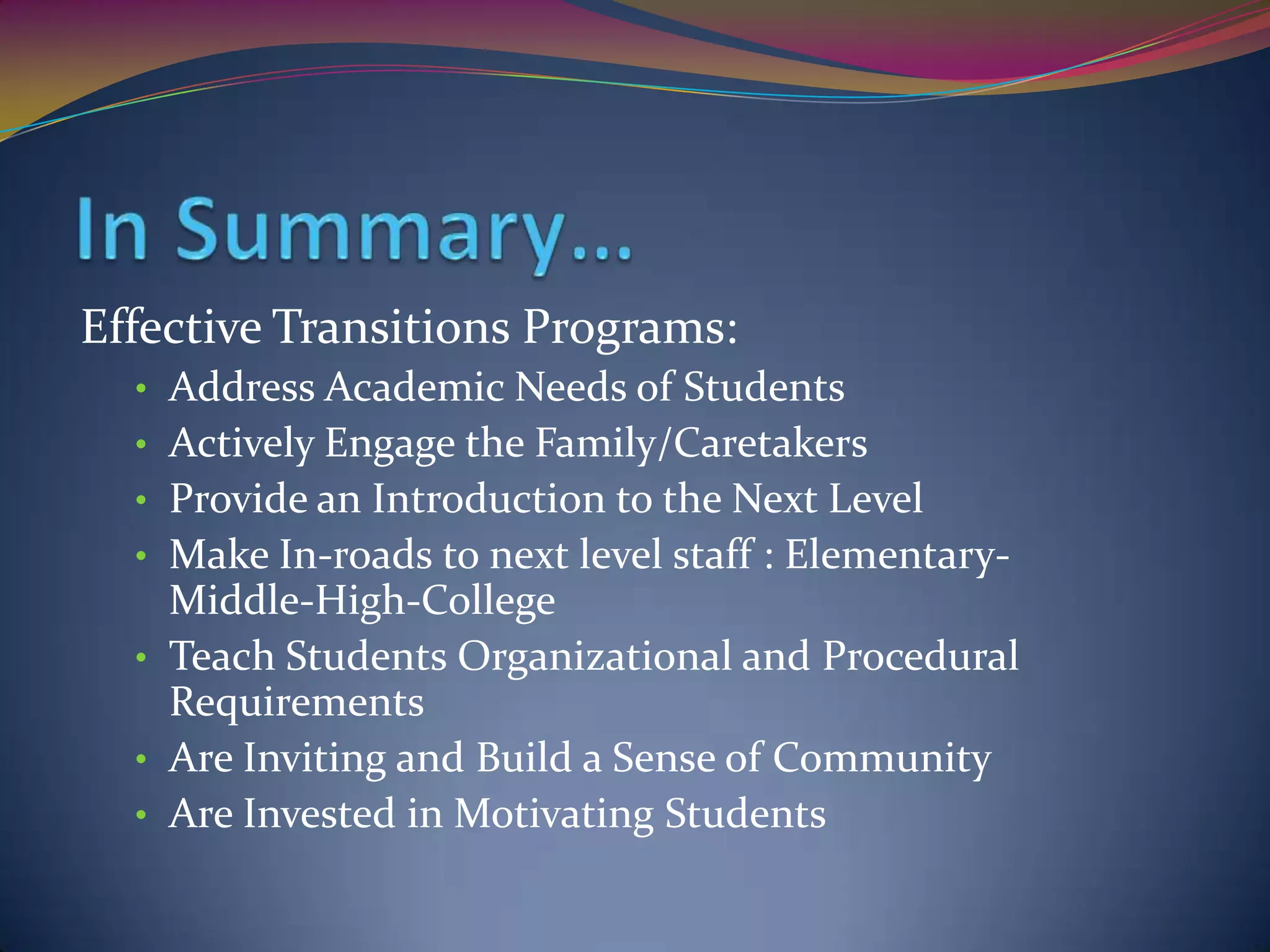 1. middle school transitions | PPTX