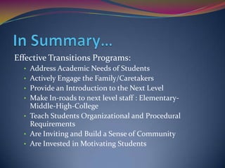 1. middle school transitions | PPTX