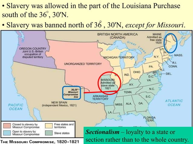1 - Missouri Compromise on slavery in America.ppt | Crime & Harmful ...