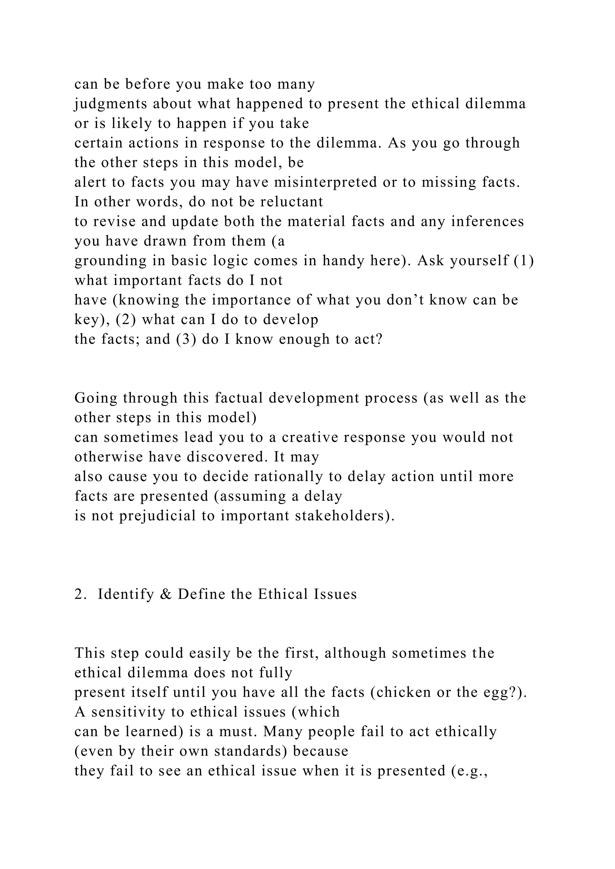 - 1 - Modified Trevino & Nelson Model for Ethical Deci.docx