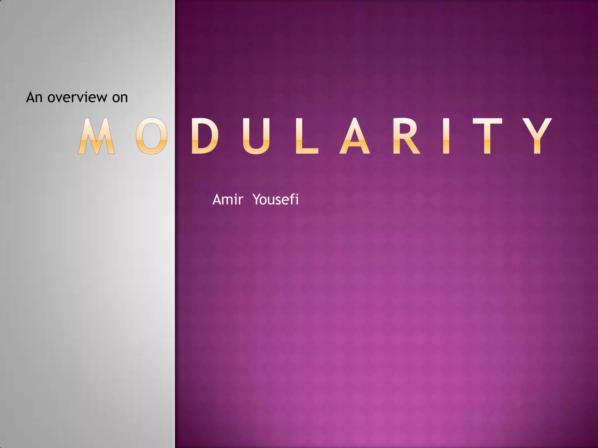 Modularity | By Amir Yousefi | PPT