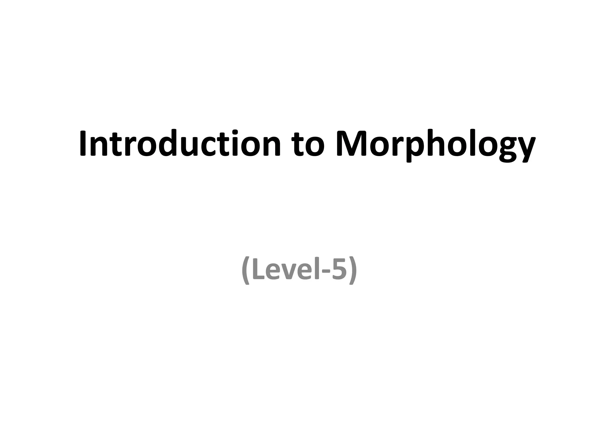 Morphology introduction | PPT