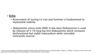 1 - Myocardial injury & Modalities to ascertain myocardial viability ...