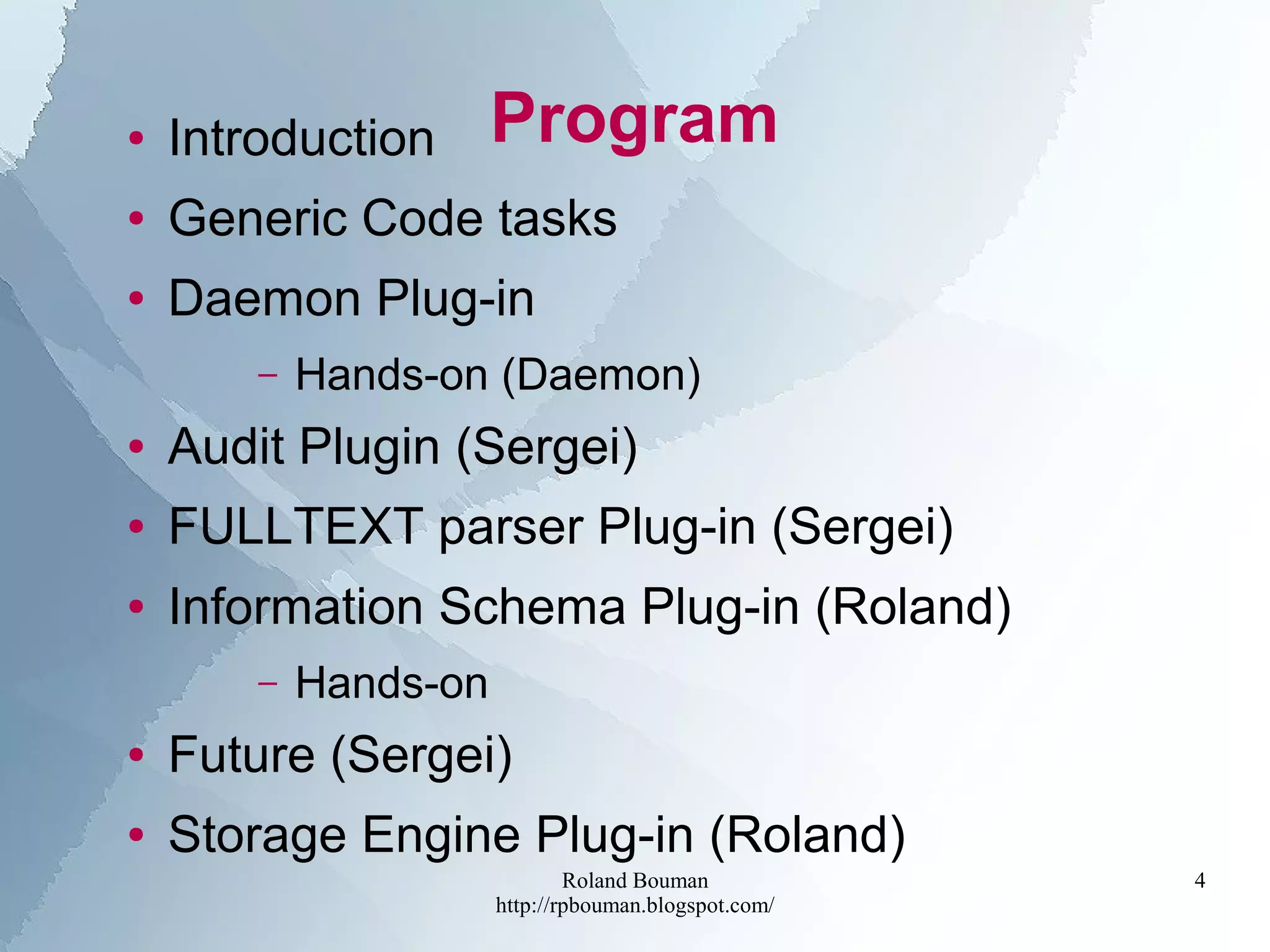 1. MySql plugins | ODP | Databases | Computer Software and Applications