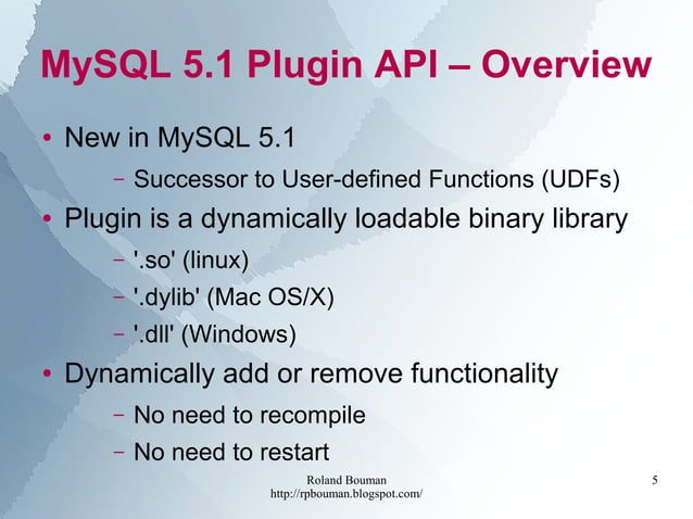 1. MySql plugins | ODP | Databases | Computer Software and Applications