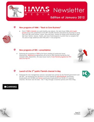 Havas Media Brussels Newsletter January 2012 | PDF