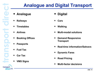 1. Nick Illsley, Transport Direct - Digital Transport | PPT