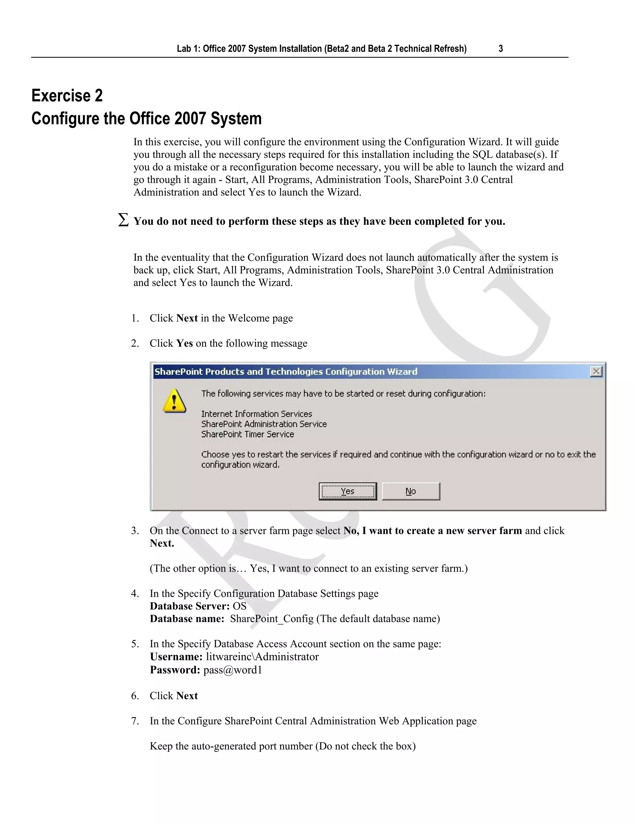 ( 1 ) Office 2007 Installation | DOC