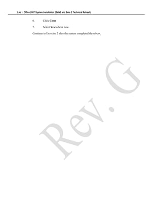 ( 1 ) Office 2007 Installation | DOC