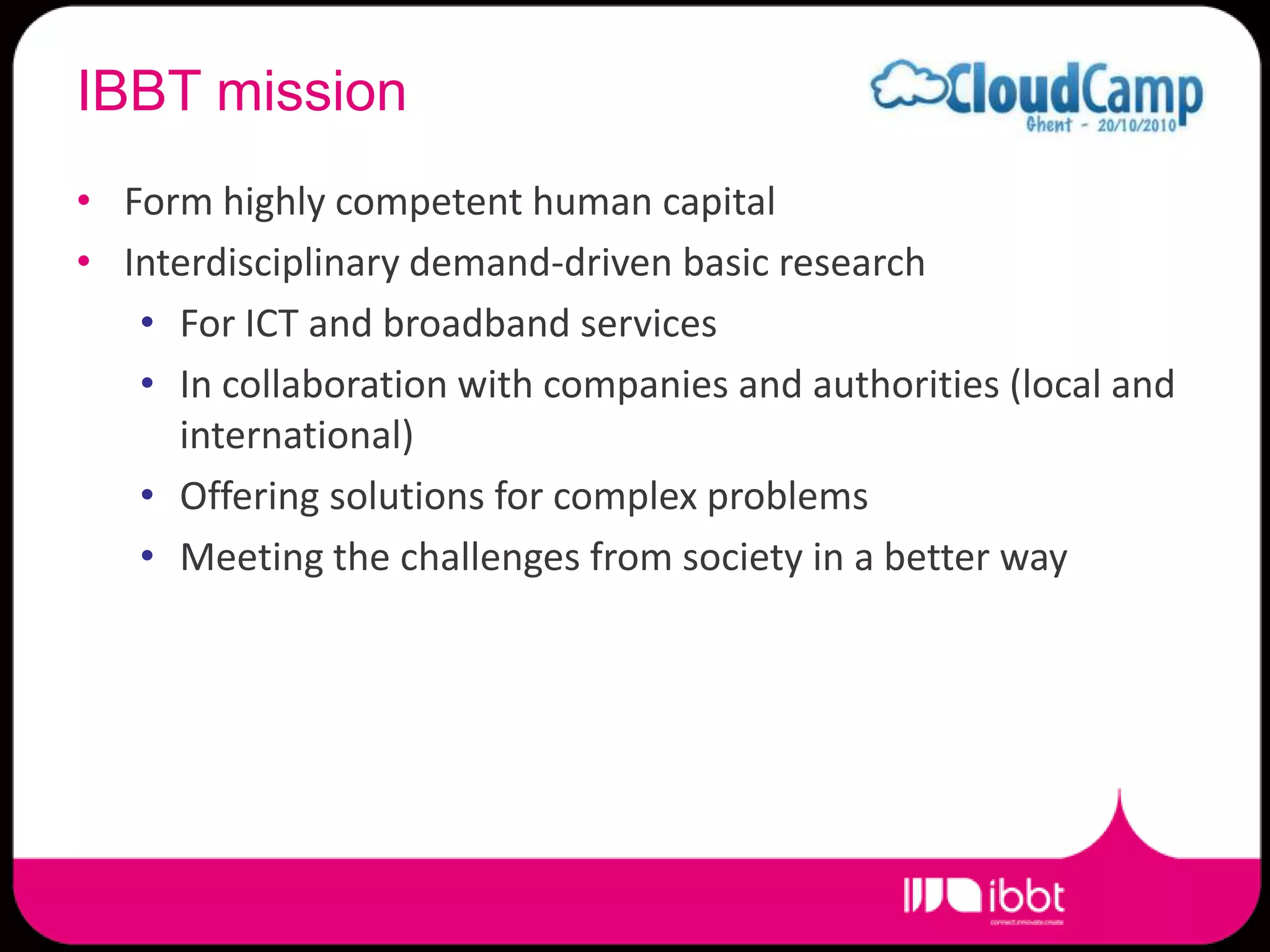 IBBT - Valorisation at Stake | PPT