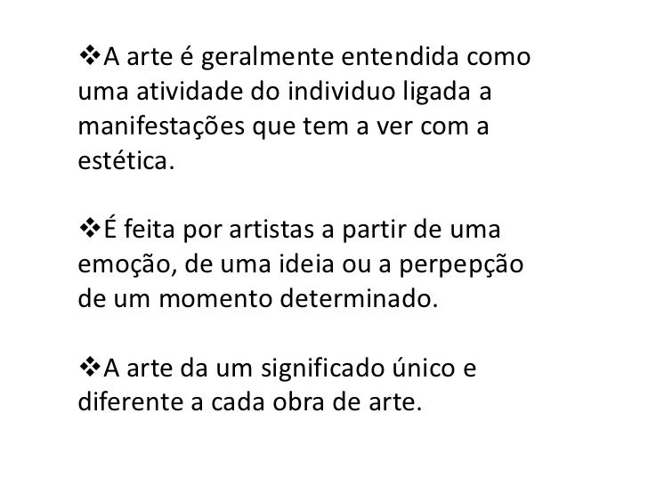 1) o que é arte -Texto