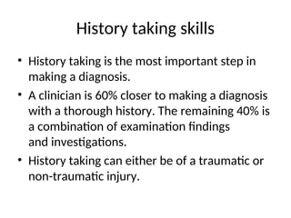 1- Ortho History Taking procedure online | PPT