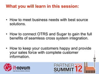 OTRS open ticket request system integrated in Sugar | PPT