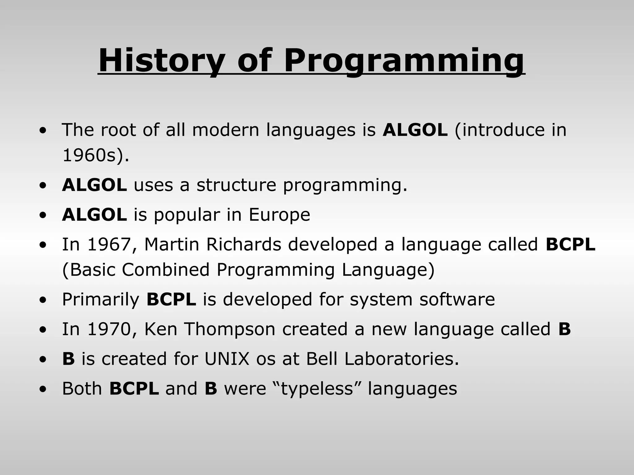 1. over view and history of c | PPT
