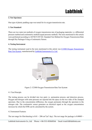 1 oxygen permeability test method of pudding cups | PDF