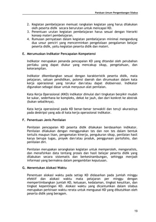 panduan umum pengembangan silabus | PDF