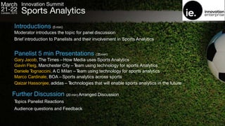 Panel Session: Challenges, Gaps & Future of Analytics in Sport | PPTX