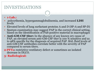 PULMONARY ALVEOLAR PROTIENIOSIS | PPTX