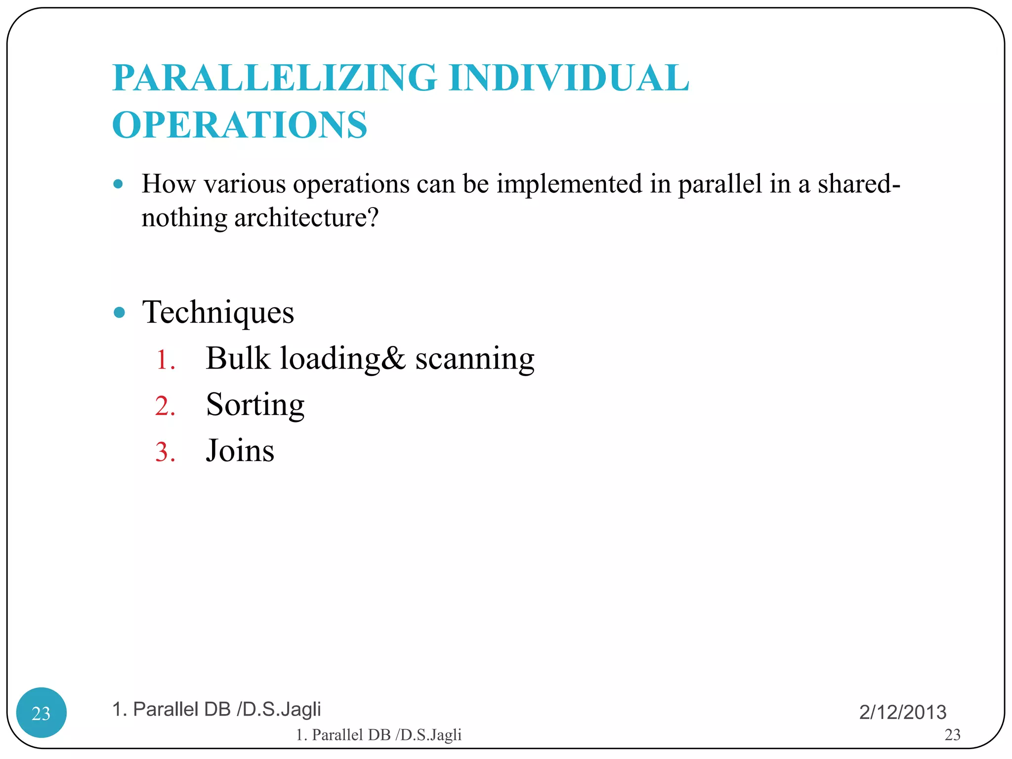 Parallel Database | PPSX