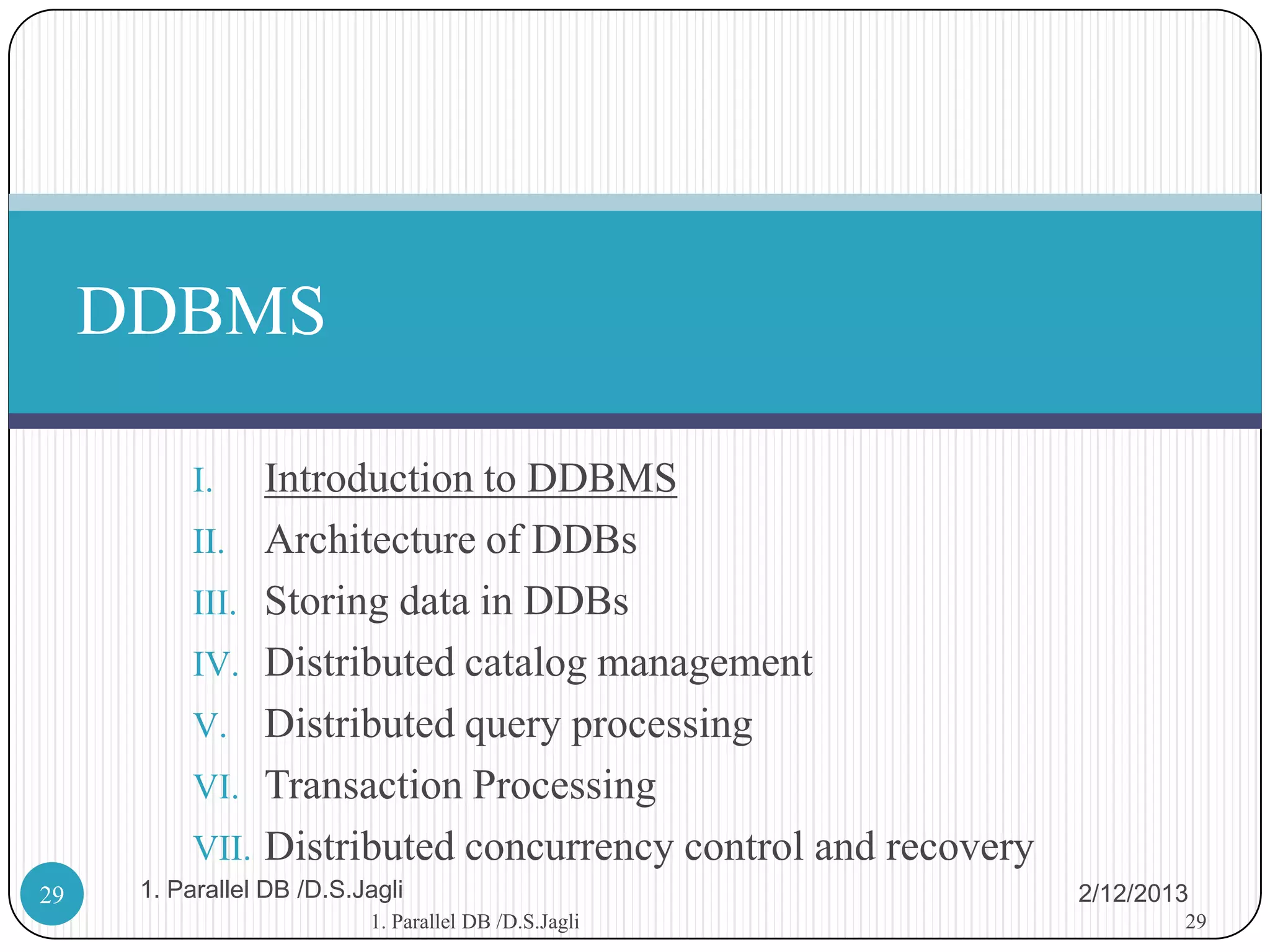 Parallel Database | PPSX