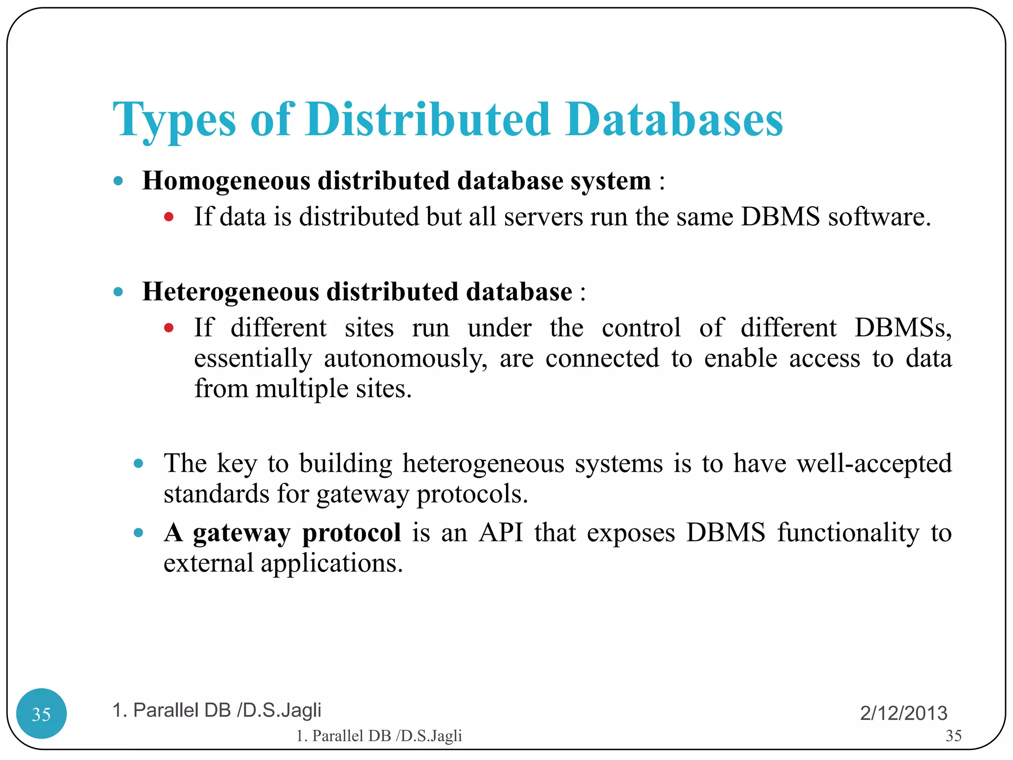 Parallel Database | PPSX