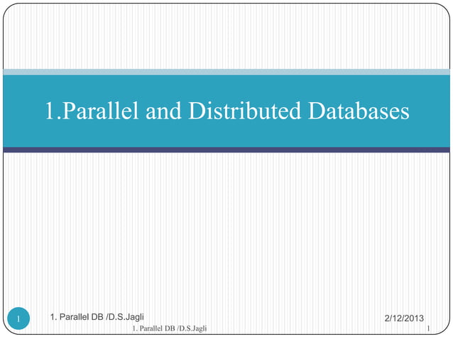 Parallel Database | PPSX