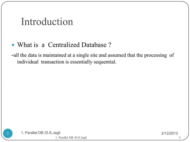 Parallel Database | PPSX