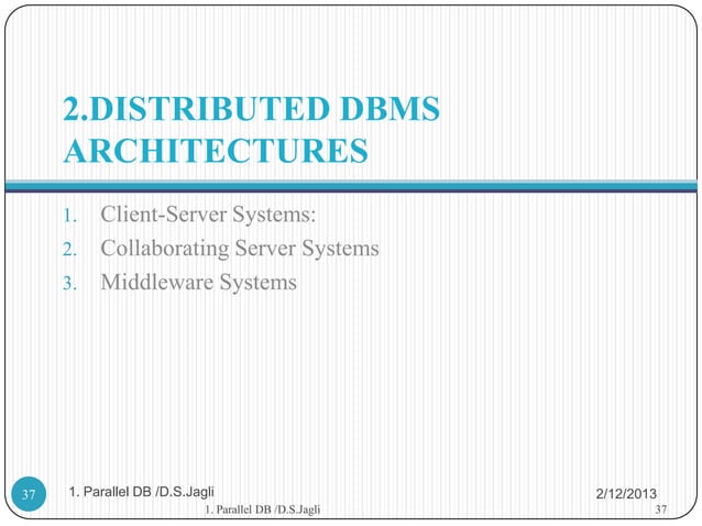 Parallel Database | PPSX