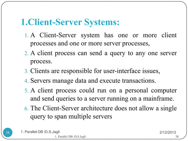 Parallel Database | PPSX