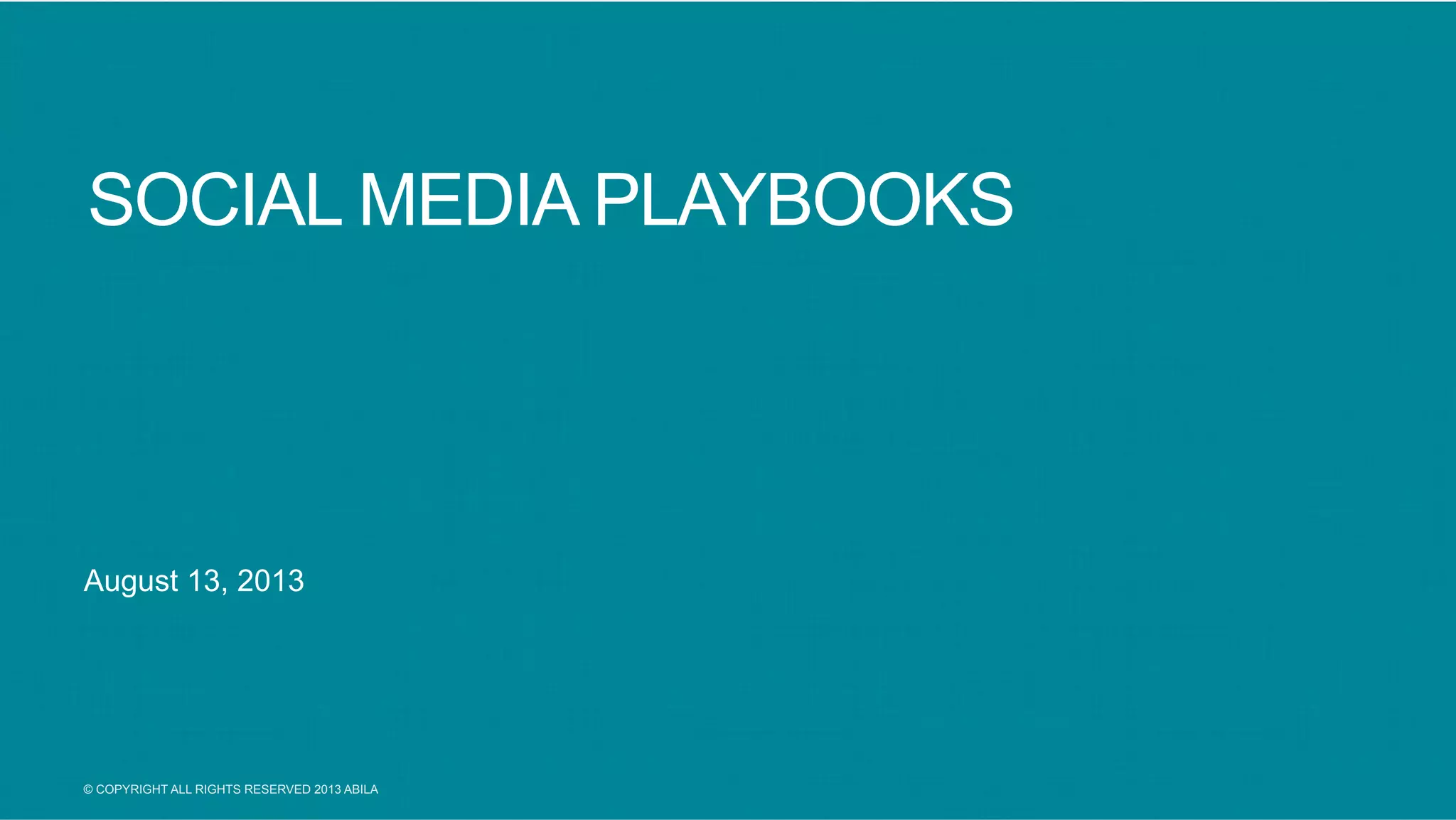 Patricia Tynan: Social Media Playbooks: Why You Need Them Now | PDF