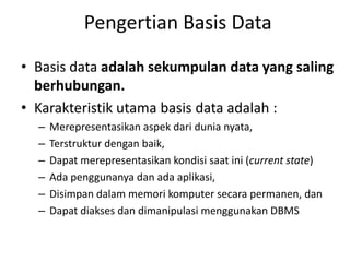 Pengantar basis data manajemen informasi kesehatan | PPT