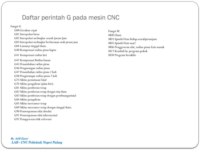 PENGENALAN MESIN COMPUTER NUMERIC CONTROL (CNC) | PPT