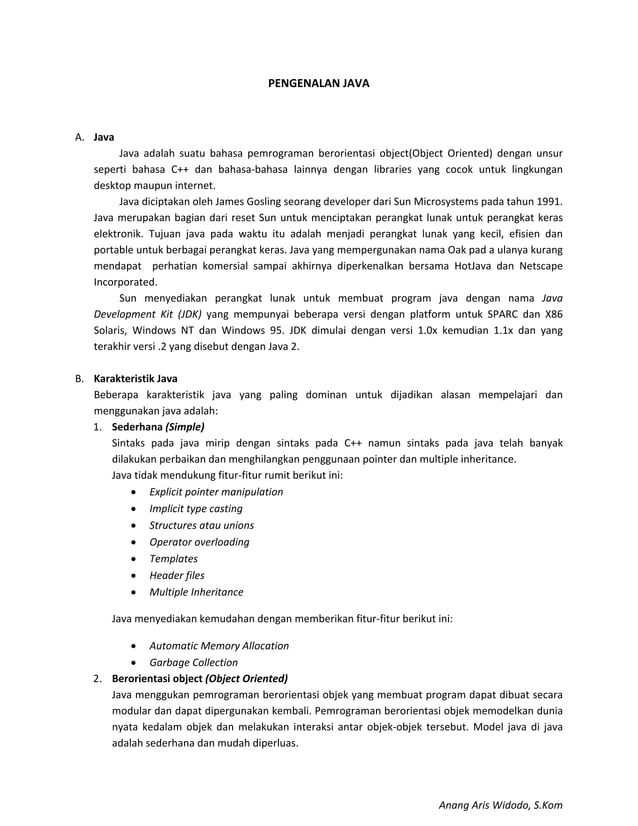 1 pengenalan program java | PDF