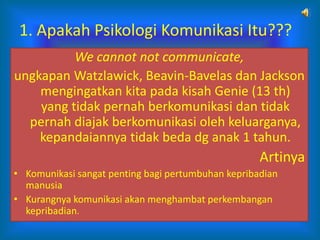 pengertian dan ruang lingkup psikologi komunikasi | PPTX
