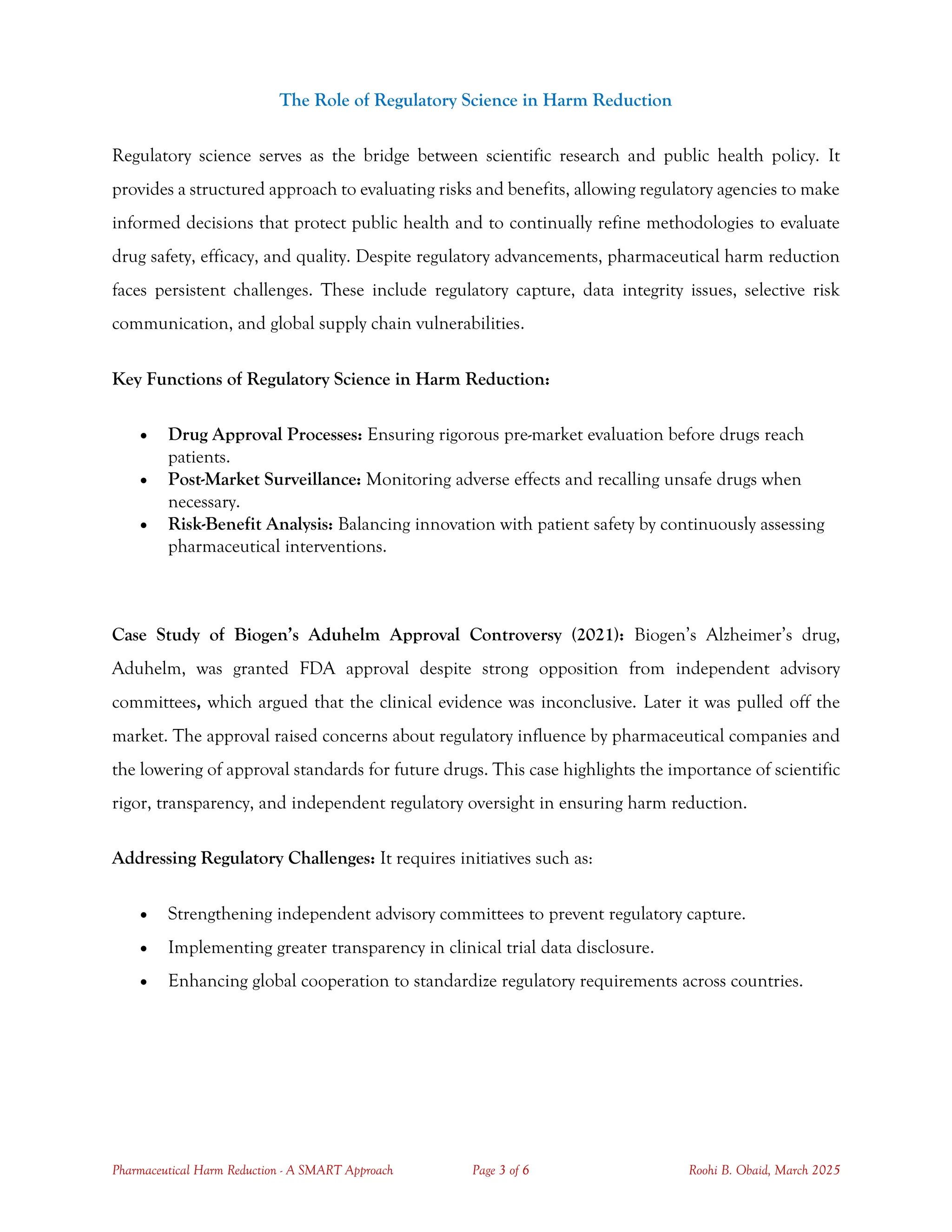 Pharmaceutical Harm Reduction - Roohi Obaid | PDF