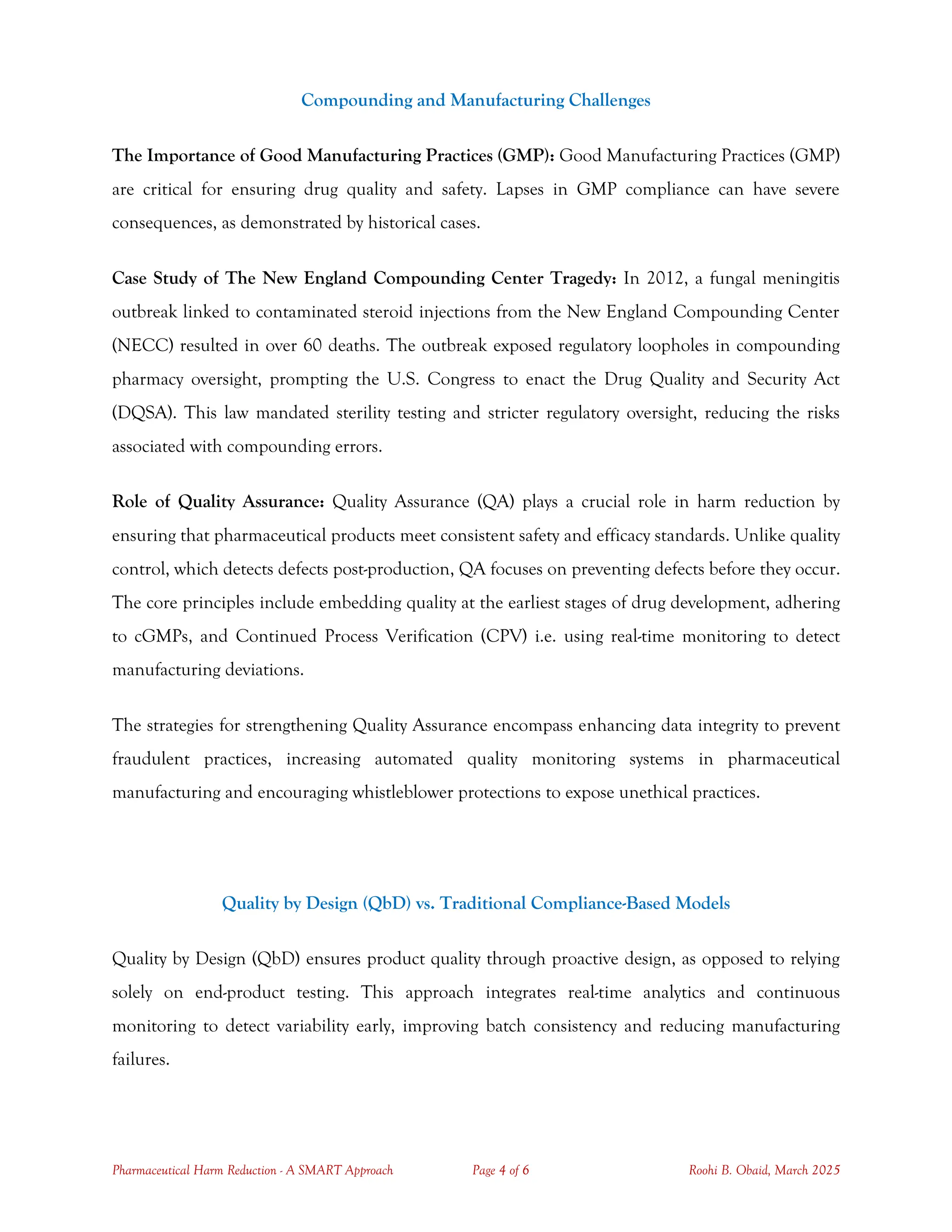Pharmaceutical Harm Reduction - Roohi Obaid | PDF