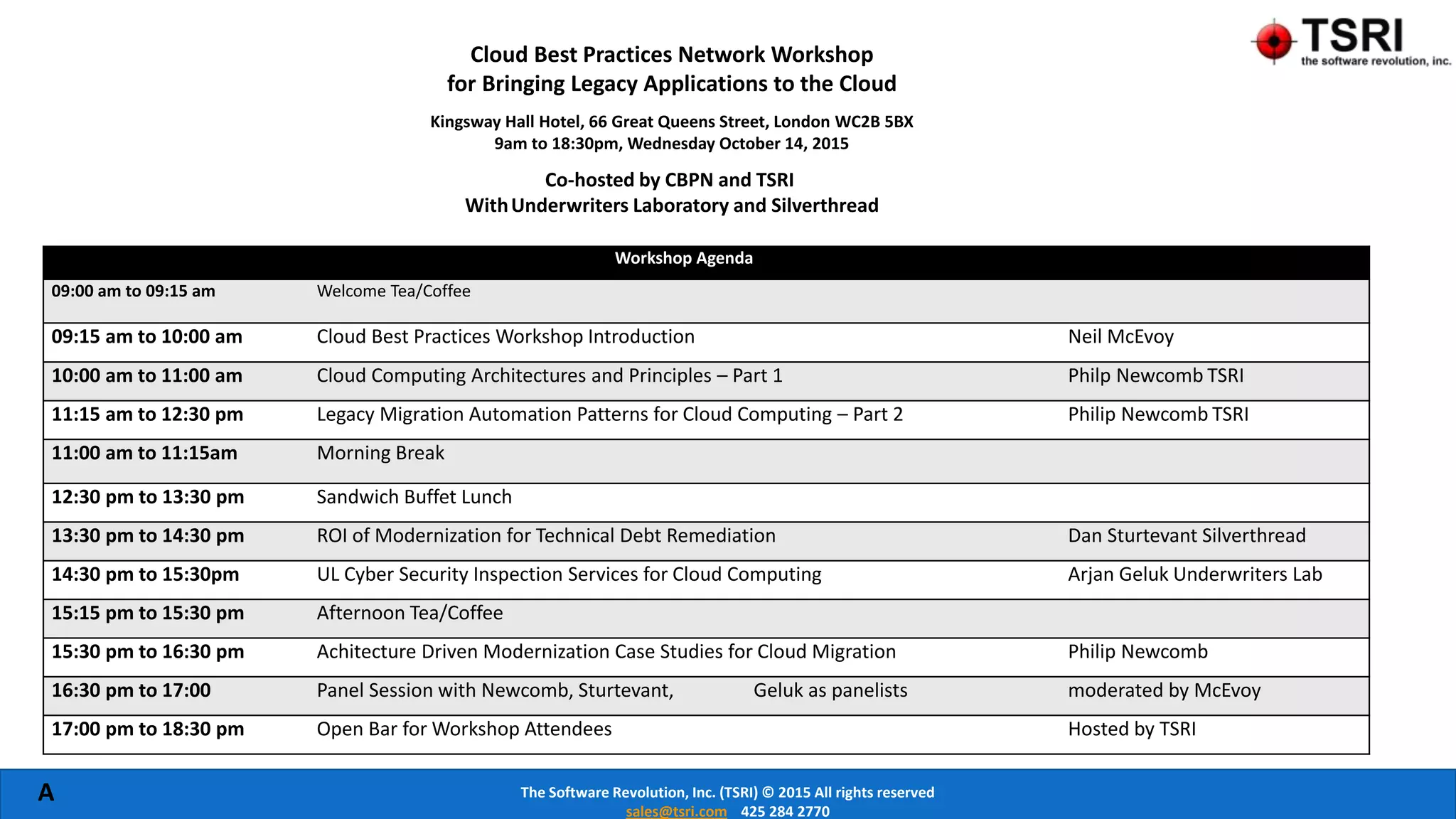 Philip Newcomb, CEO, TSRI - Legacy to Cloud modernization | PPT