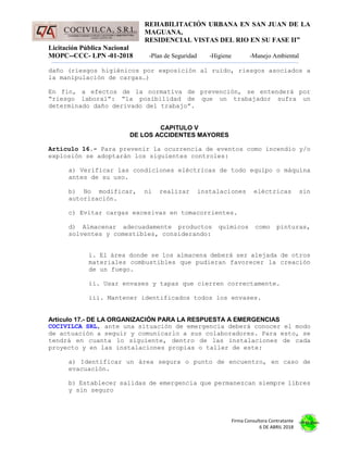 Plan de Seguridad Higiene y Ambiental | PDF