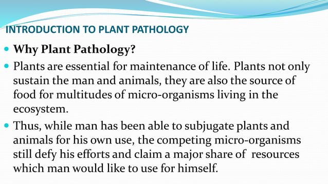 introduction of plant pathology | PPTX | Infectious Diseases | Diseases ...