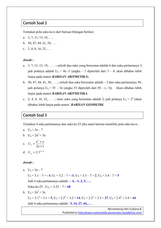 1. pola barisan bilangan | PDF