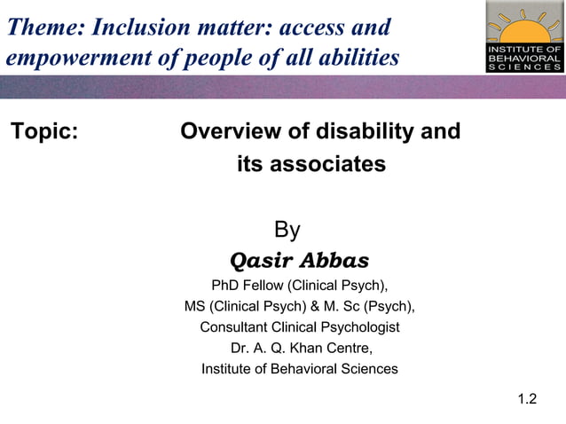 1 ppt overview disability | PPT