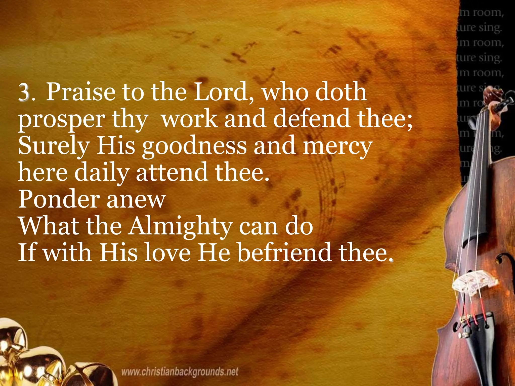 SDA Hymn song: 1-Praise to the Lord. Number 1 | PPT